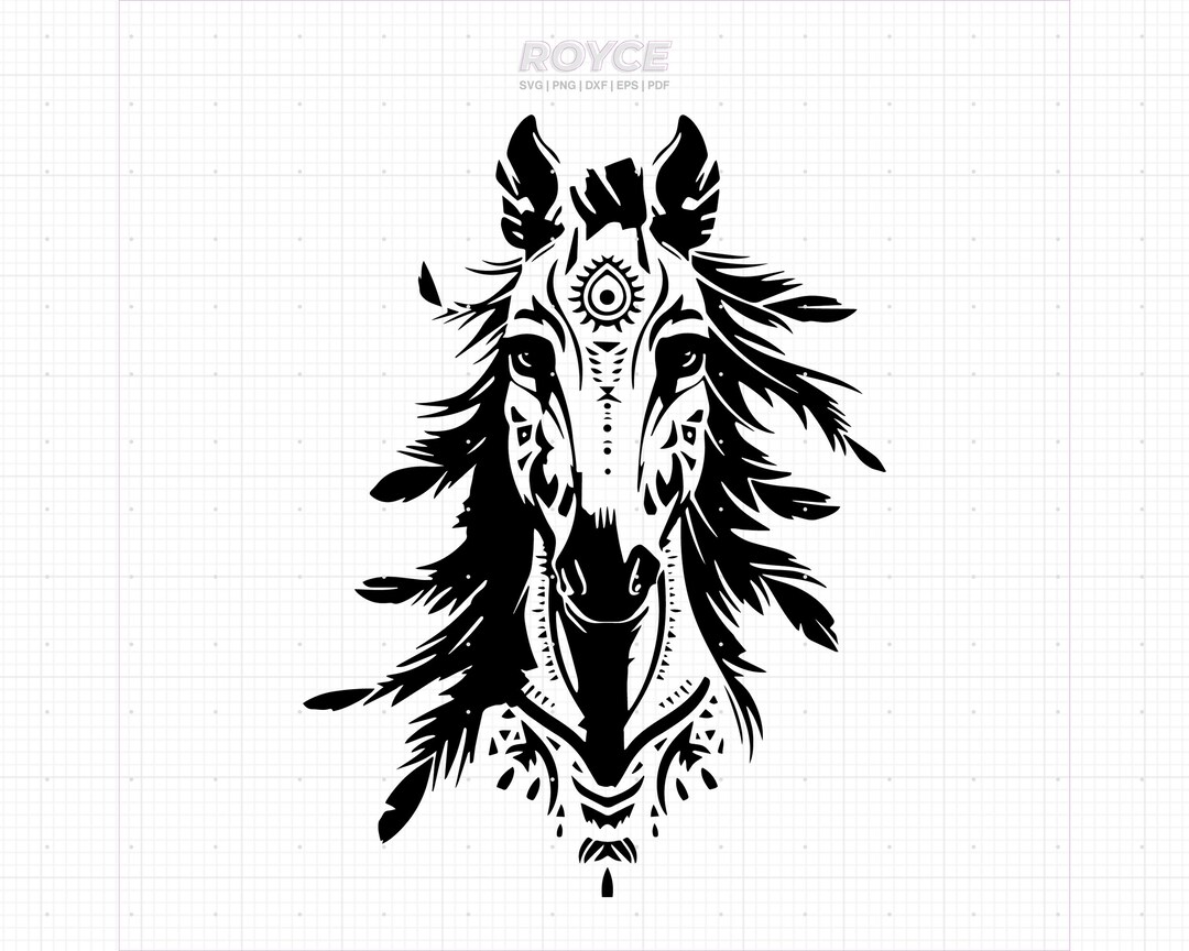 Tribal Horse Svg, Horse Clipart, Horse Face Png, Tribal Horse Dxf ...