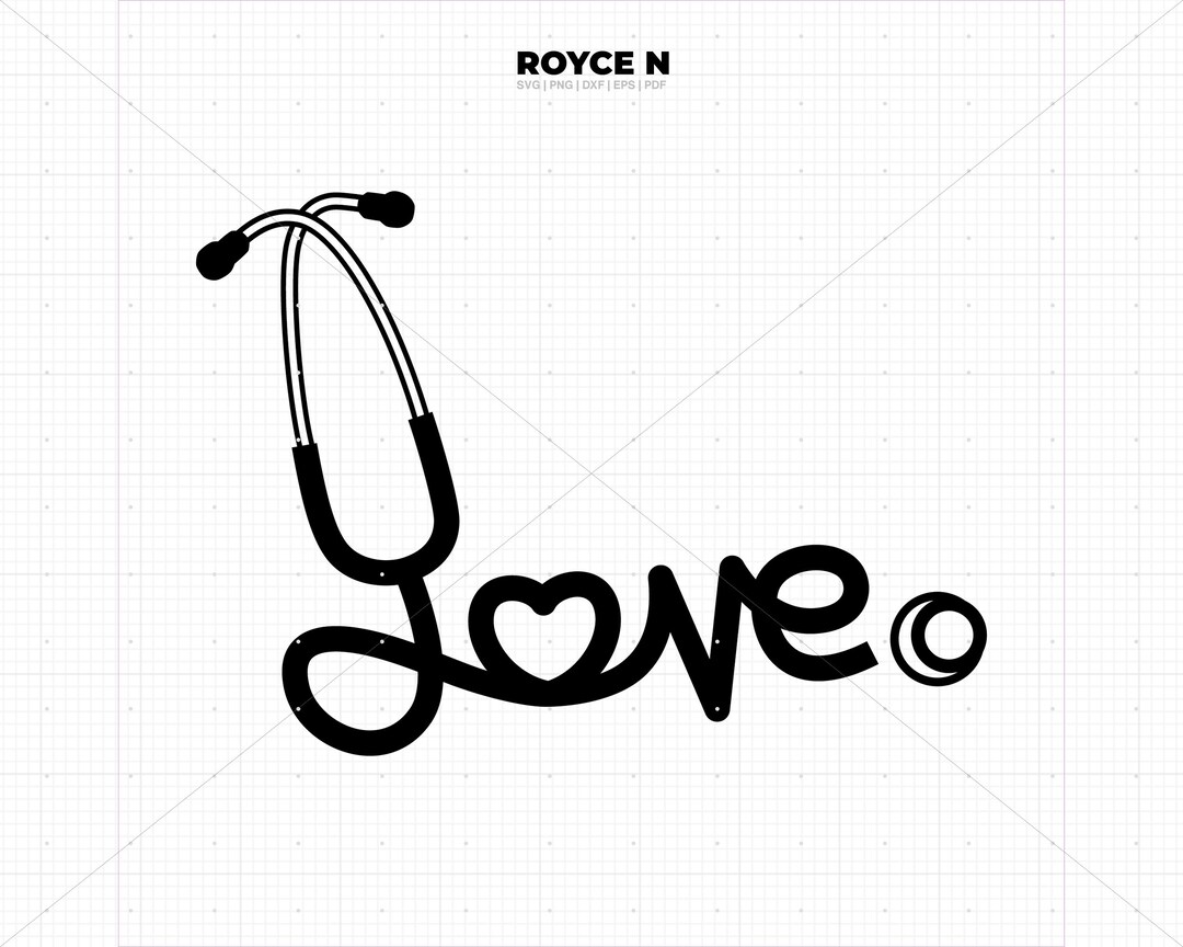 Stethoscope Love Svg, Love Stethoscope Clipart, Nursing Png, Nurse Dxf ...
