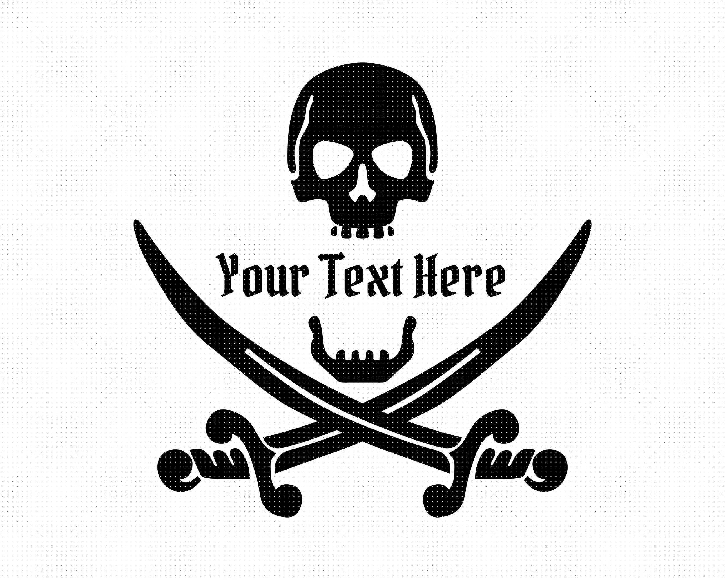 Pirate Skull Split Monogram Svg Mailbox Decal Clipart Pirate - Etsy