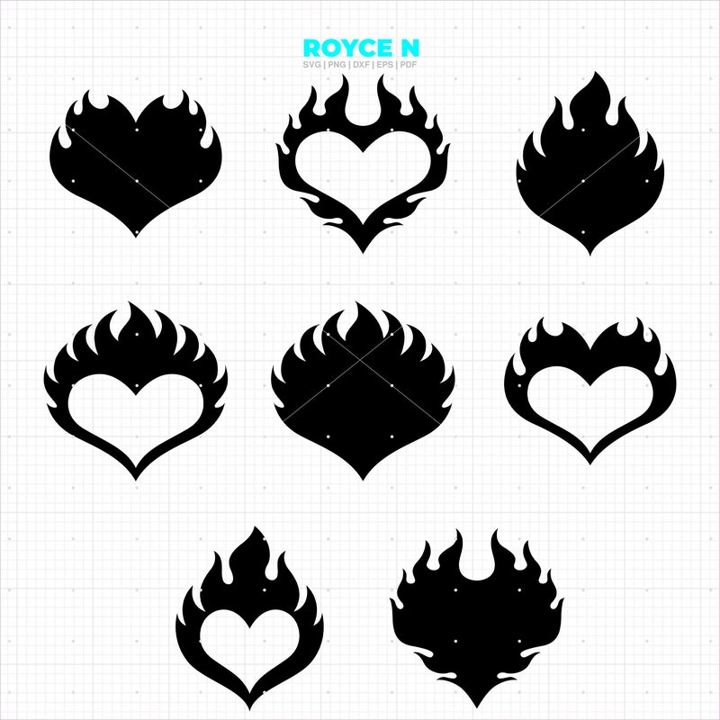 Flaming Heart - Etsy