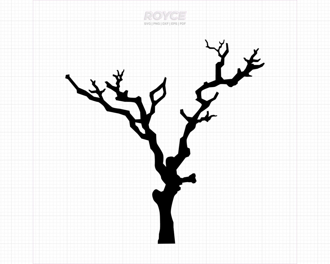 A Dry and Dead Tree Svg, Halloween Tree Clipart, Scary Dry Tree Png ...