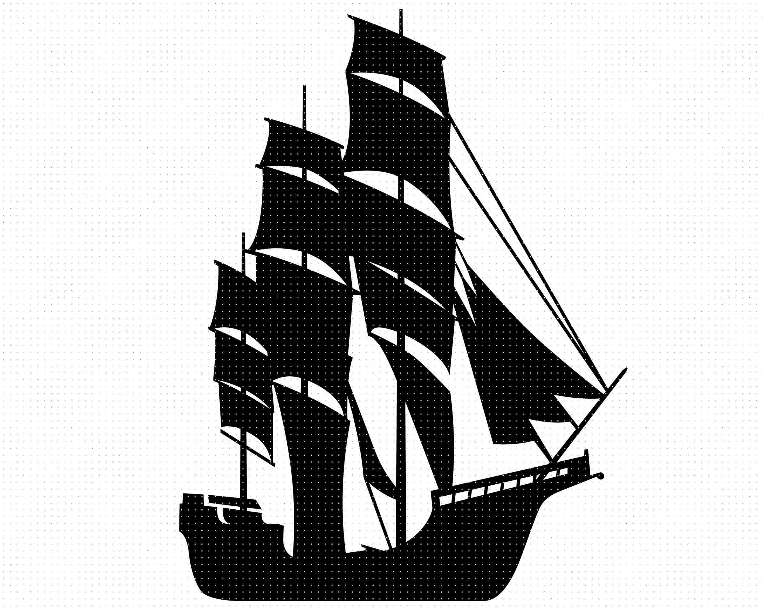 Sailing Ship Svg Ship's Mast Svg Full-rigged Sailing - Etsy