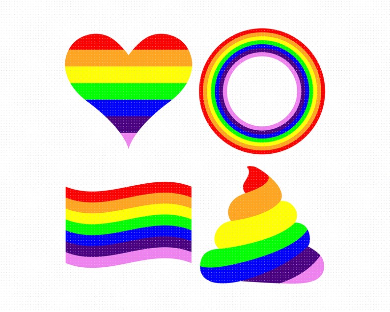 Rainbow Poop Svg Rainbow Heart Clipart Rainbow Circle Design - Etsy