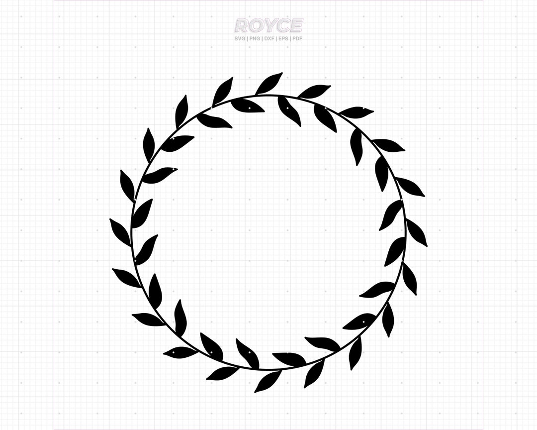 Leaf Circle Frame Svg, Leaf Wreath Clipart, Floral Wreath Png, Monogram ...