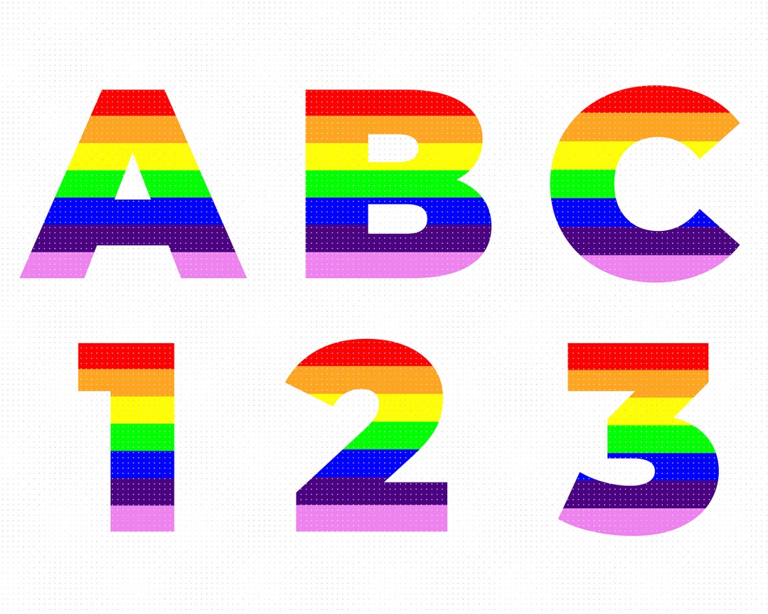 Rainbow Letters Svg, Pride Alphabet Svg, Clipart, Rainbow Svg, Png, Dxf ...