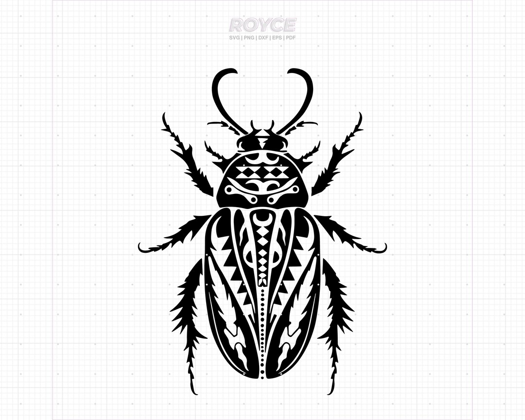 Tribal Beetle Svg, Beetle Clipart, Tribal Animal Png, Tribal Dxf ...