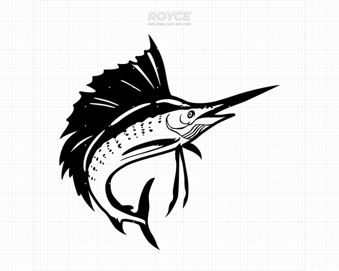 Sailfish Svg, Sail Fish Clipart, Fishing Png, Game Fish Dxf, Sailfish ...