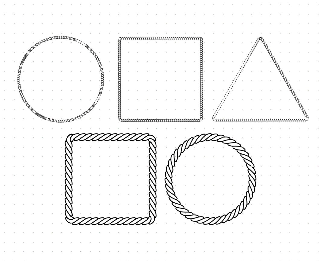 Rope Border Svg, Circle Rope Border Clipart, Square Rope Border Png ...