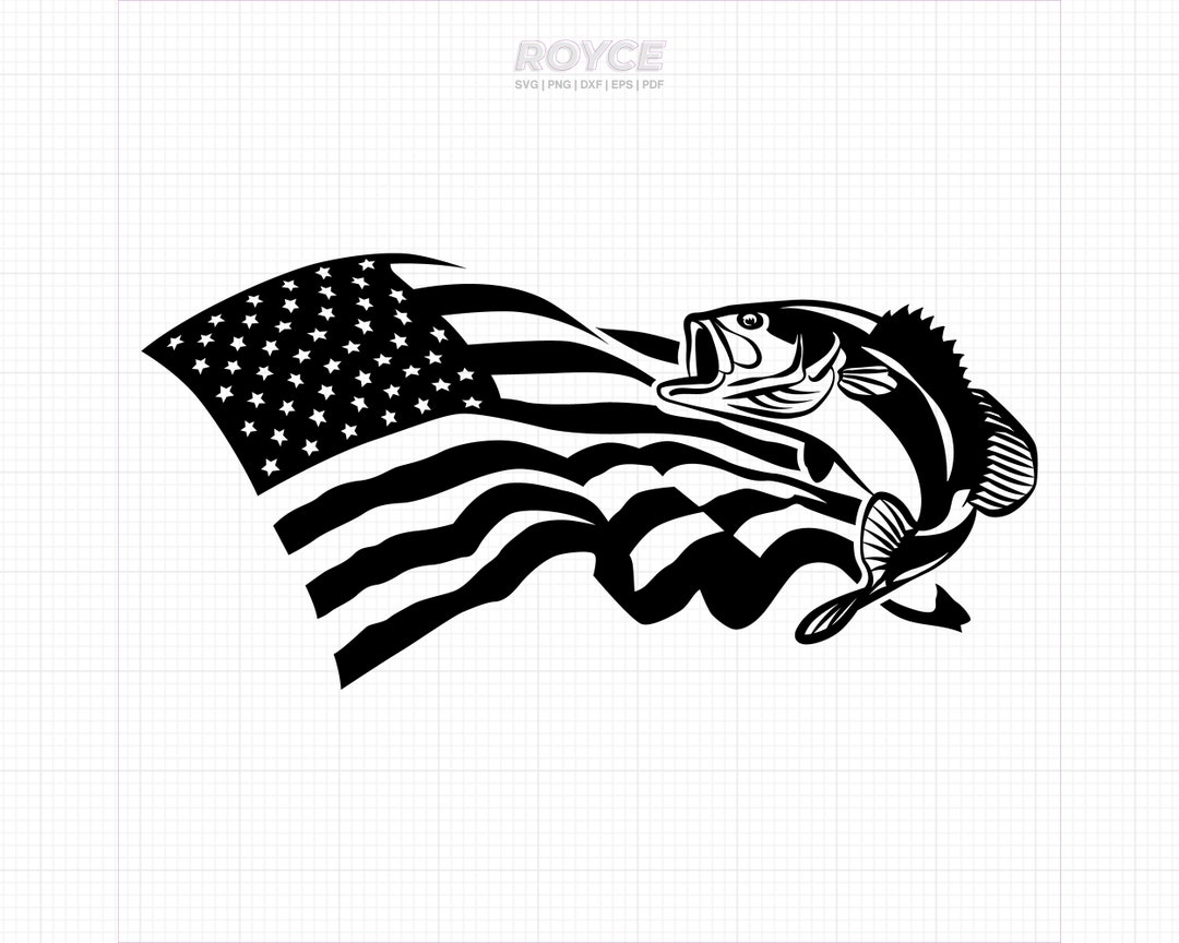 Bass Fishing Svg, American Flag Svg, American Flag Png, Bass Fishing ...