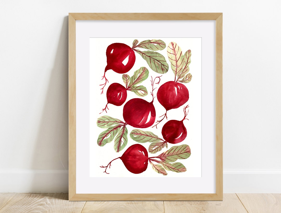 Watercolor Printable, Vegetable Poster, Beetroot, Bright Food Art ...