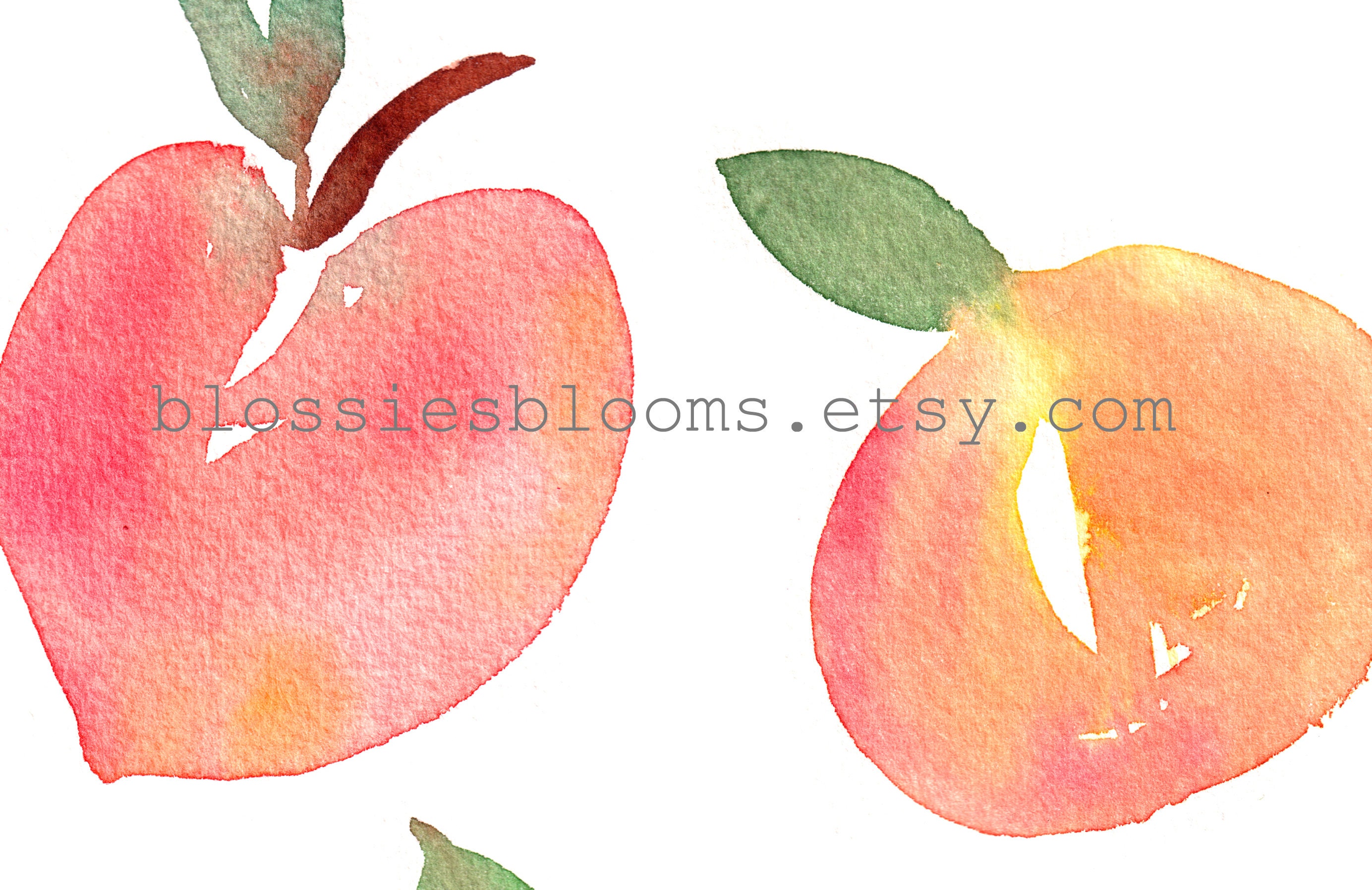 Watercolor Printable, Peach Poster, Abstract Fruit Painting, Summer Art ...