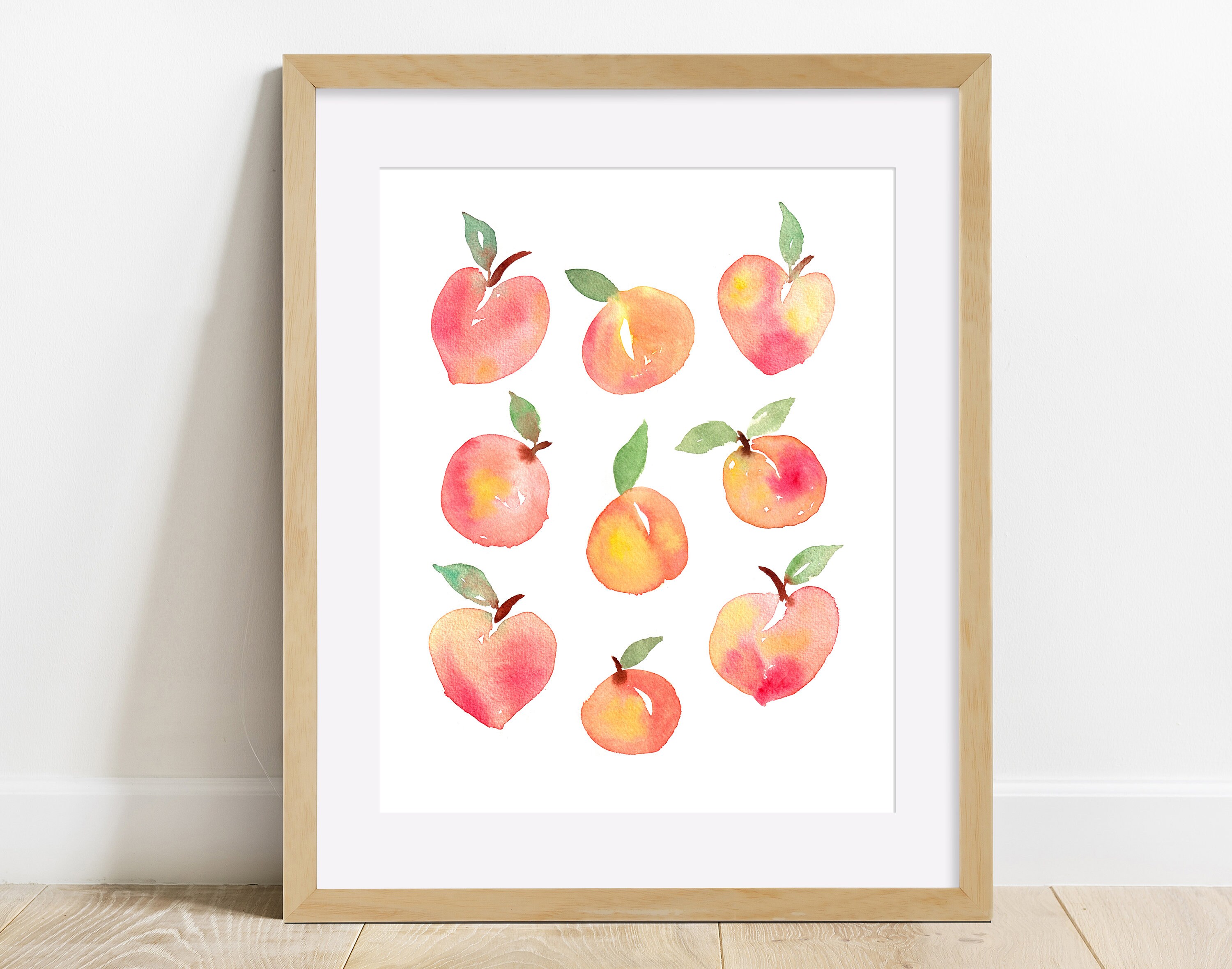 Watercolor Printable, Peach Poster, Abstract Fruit Painting, Summer Art ...