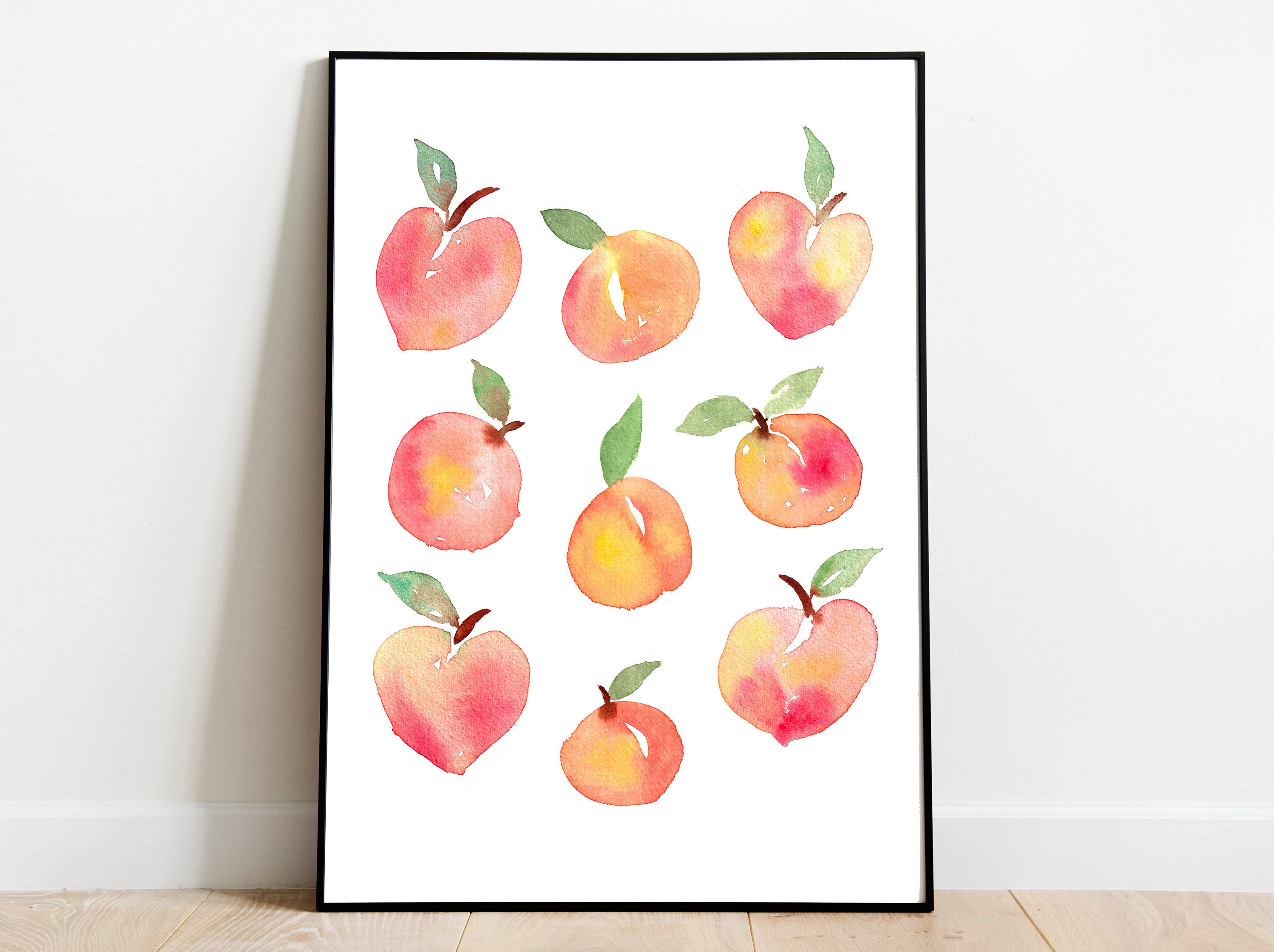 Watercolor Printable, Peach Poster, Abstract Fruit Painting, Summer Art ...