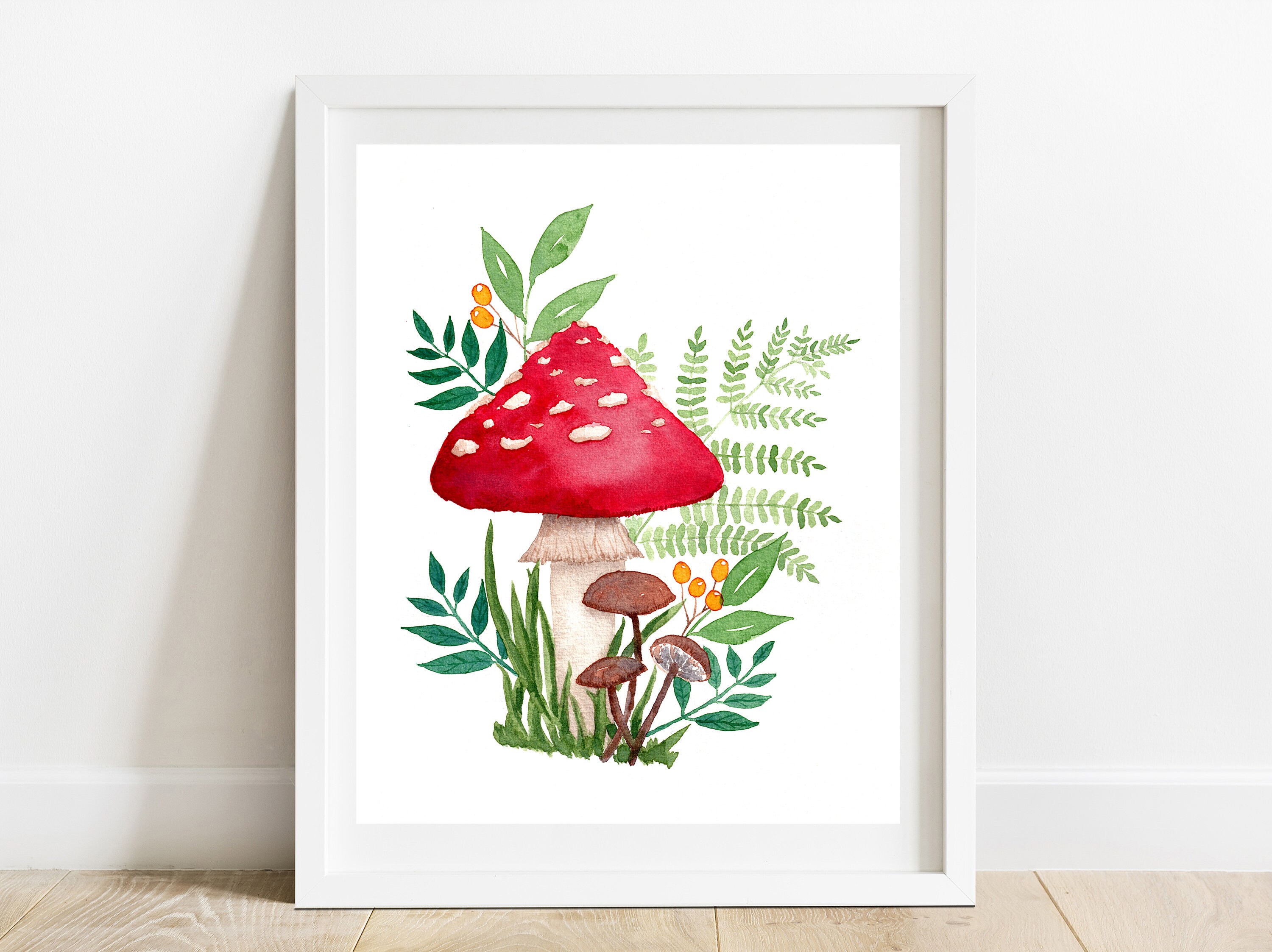 Watercolor Printable Fairy Toadstool Woodland Scene Wall - Etsy