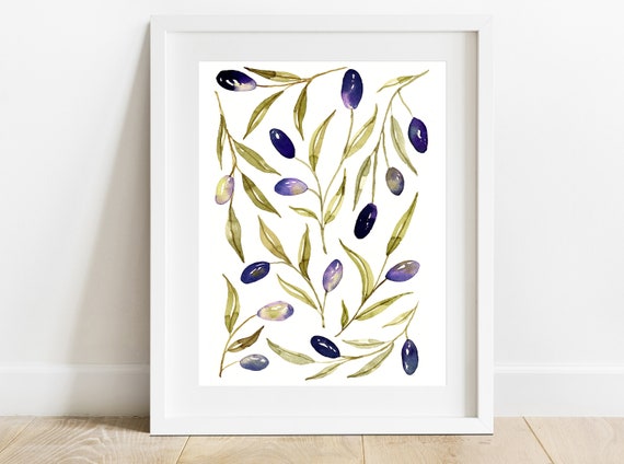 Watercolor Printable Olive Art Food Art Vegetable Art Cook | Etsy