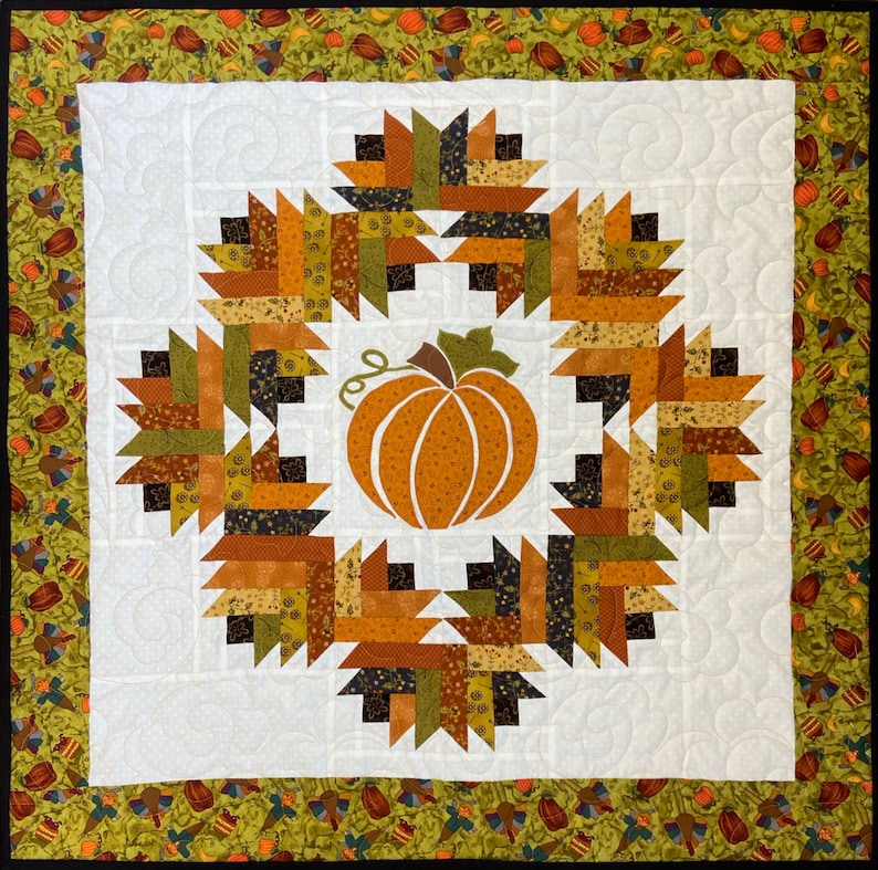Log Cabin Wreath Quilt Pattern - Etsy