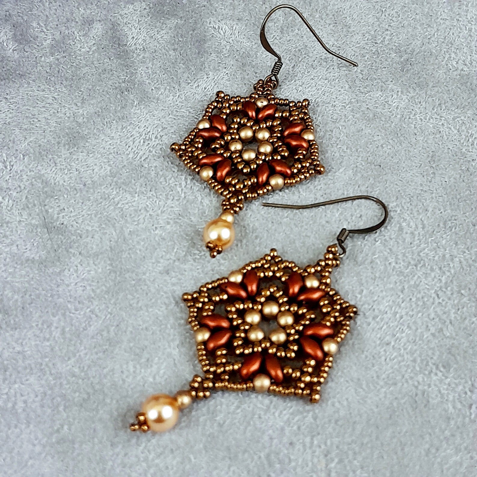 Earring Beading Pattern With Superduo Beads and Miyuki Seed Beads - Etsy