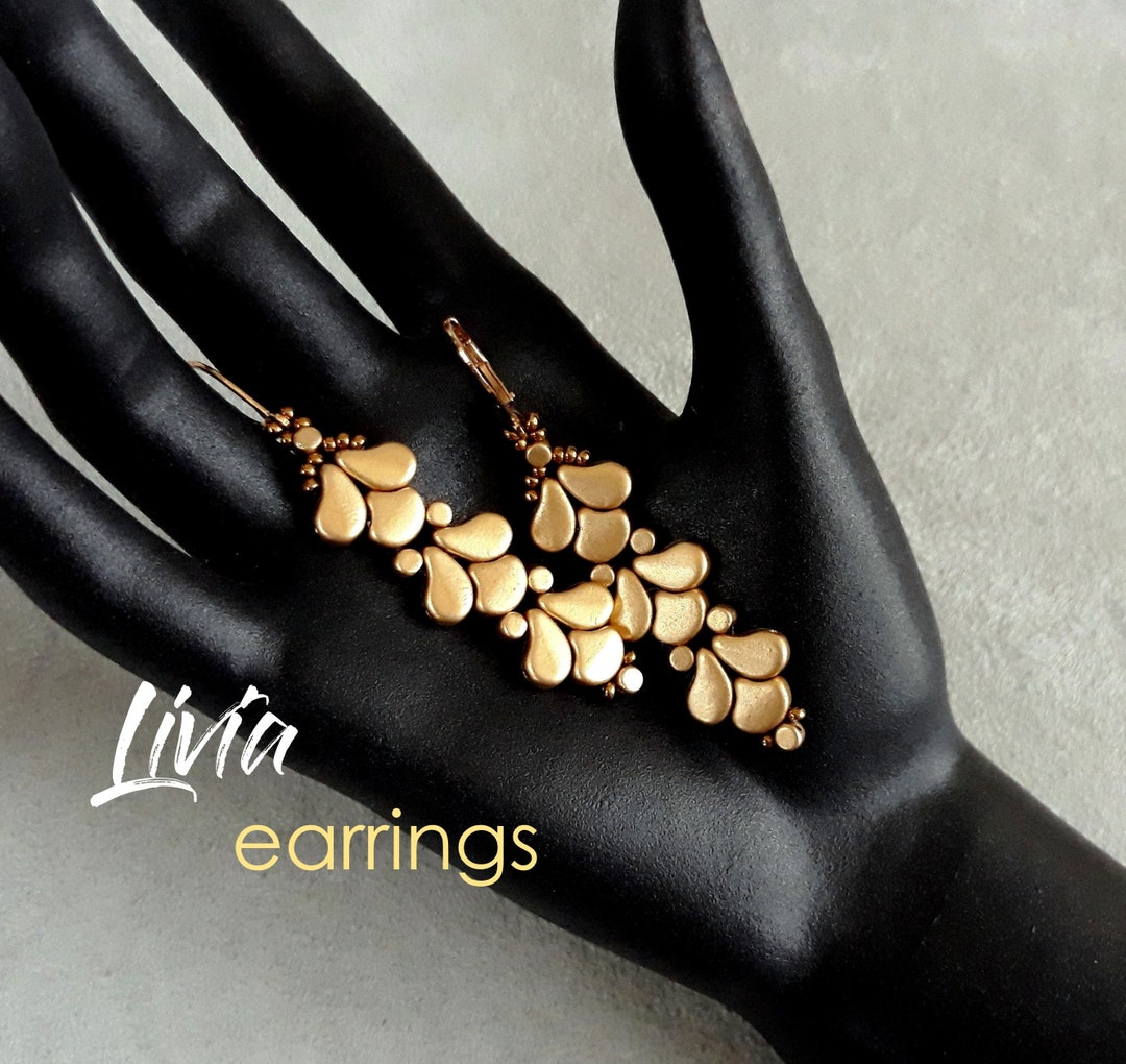 Easy Beading Pattern Long Dangle Earrings - Etsy