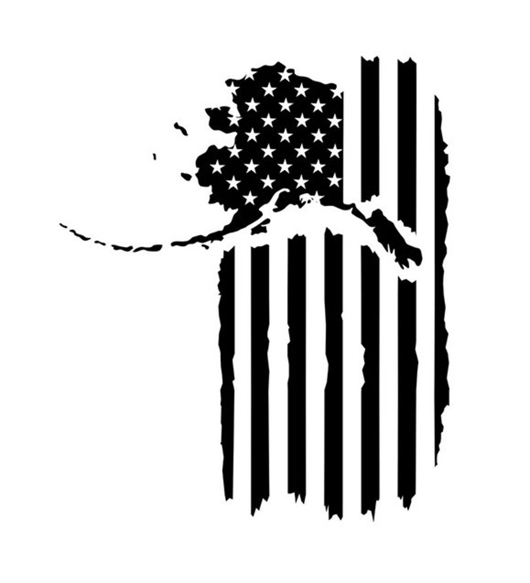 Alaska American Flag Decal 14 X 16 - Etsy