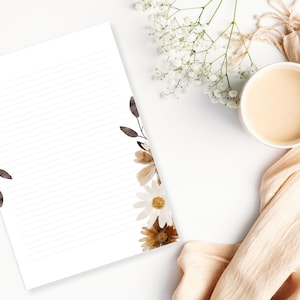 Botanical Letter Writing Paper: Autumn Floral Stationery (printable PDF ...
