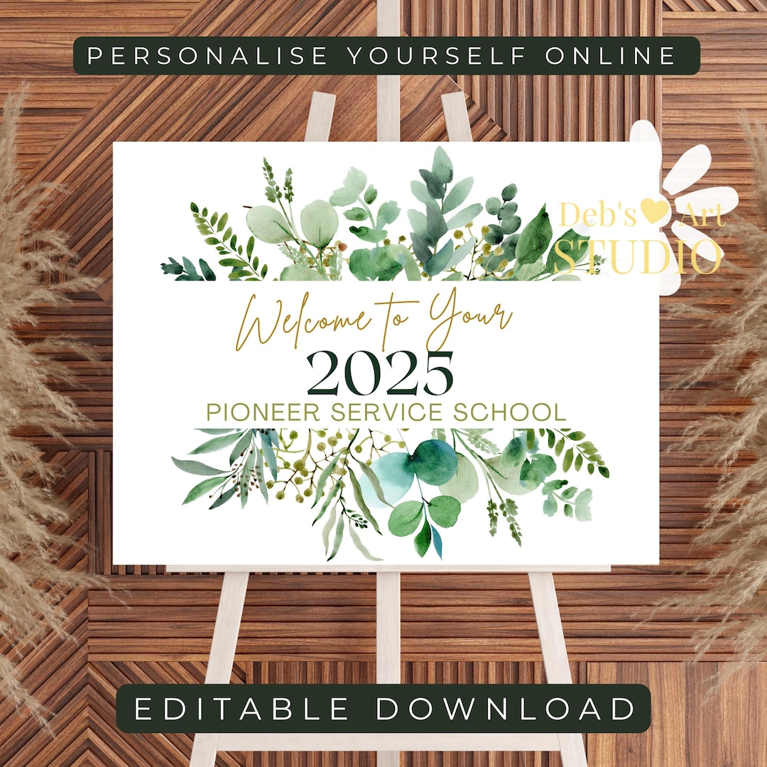 Pioneer School Welcome Sign: Editable JW Gift (digital Download) - Etsy