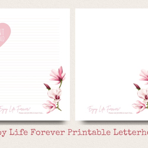 JW Enjoy Life Forever Campaign Letter Writing Stationery With - Etsy