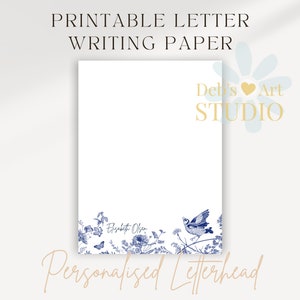 Blue Flower Letterhead Template | JW Letter Writing Stationery | Self ...