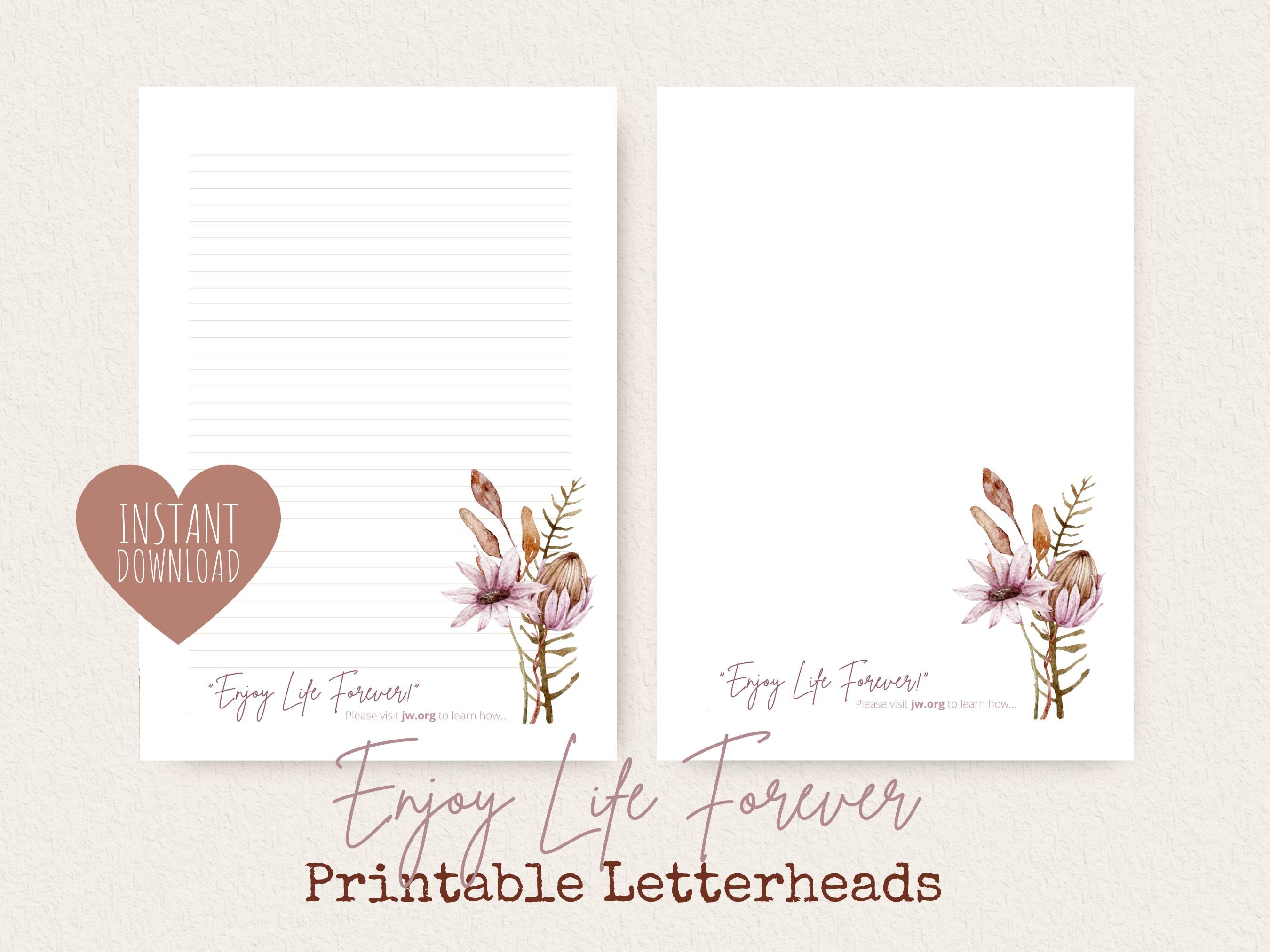 Enjoy Life Forever JW Letter Writing Paper JW Letter - Etsy Australia