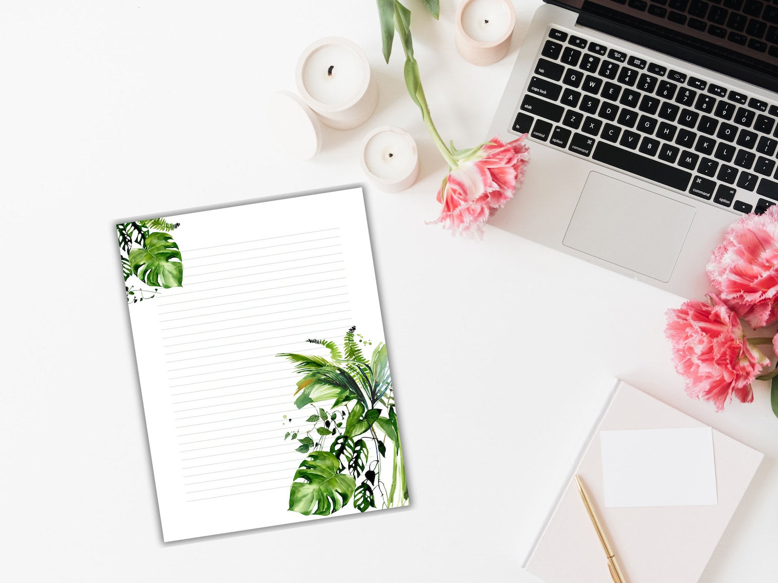 Tropical Greenery Printable Letter Writing Paper (PDF & JPEG) - Etsy