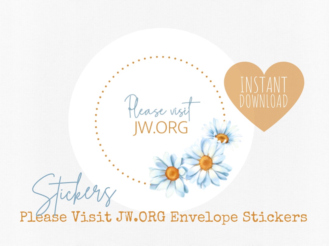 JW.ORG Envelope Stickers: Sunflowers & Blue Daisies (digital Download ...