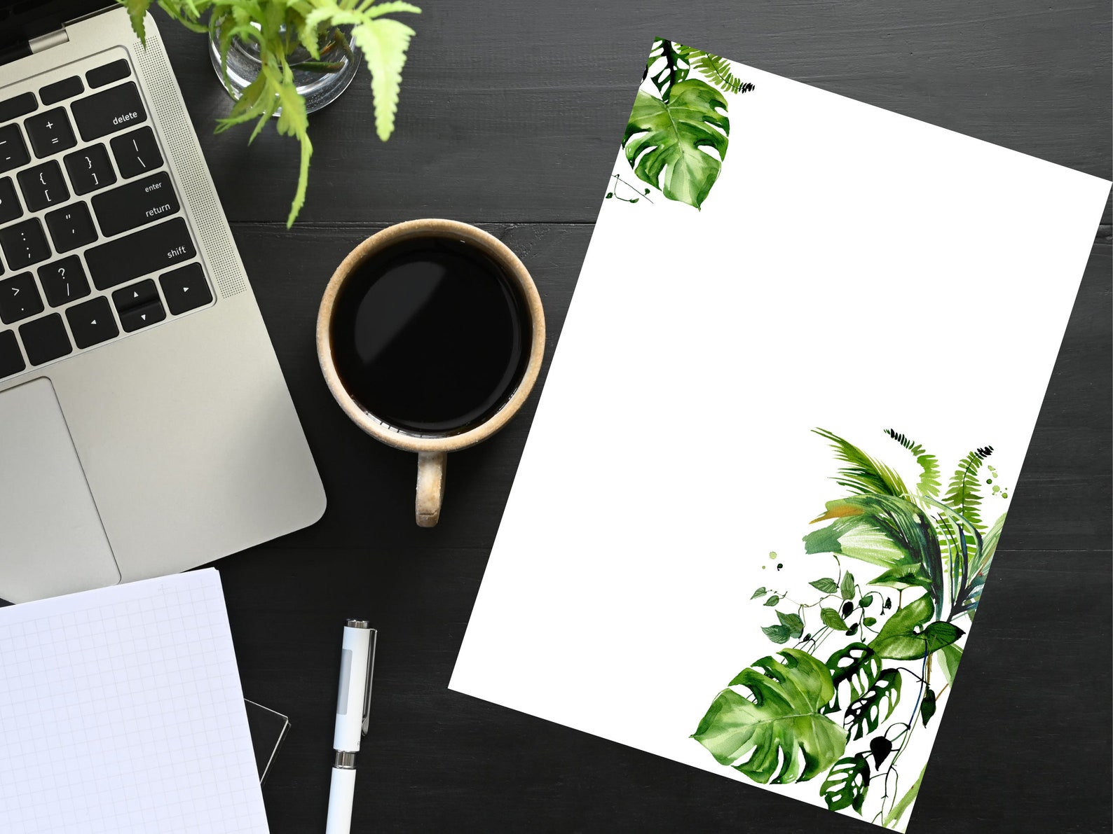 Tropical Greenery Printable Letter Writing Paper (PDF & JPEG) - Etsy