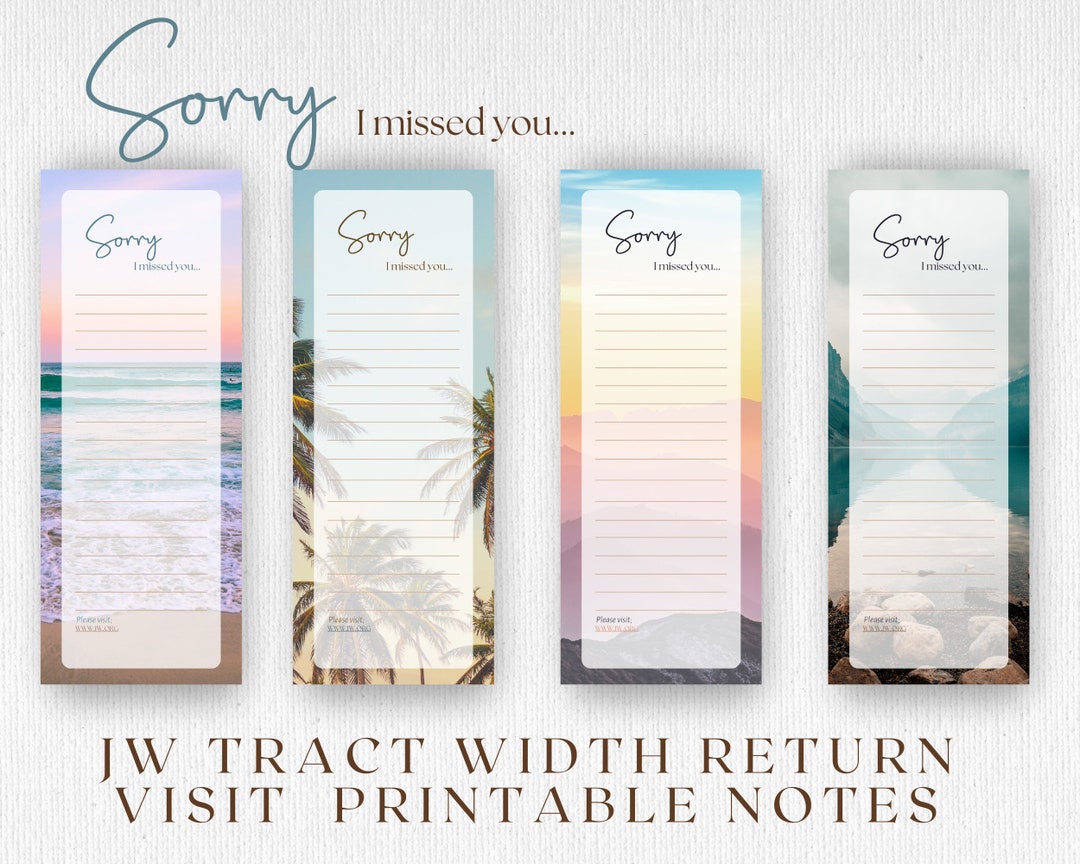 Return Visit Notes | JW Letter Writing Paper | Jehovah's Witnesses | JW ...