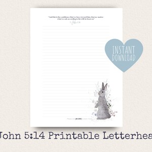 JW Letter Writing Paper | Winter Floral Rabbit Design (digital Download ...
