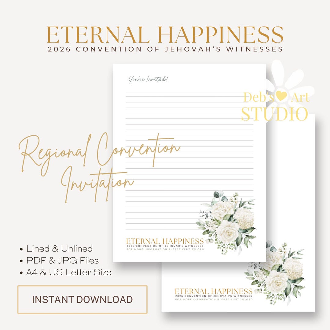 JW Convention 2026 Letter Writing Paper: White Floral Prints (digital ...