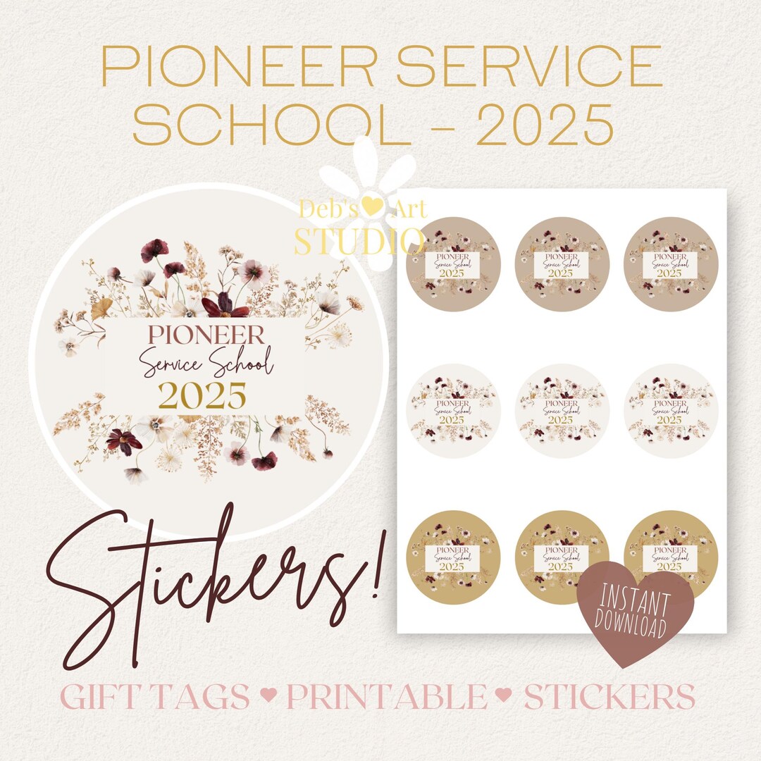 2025 Pioneer School Gift Stickers: Boho Wildflower Design (PDF ...