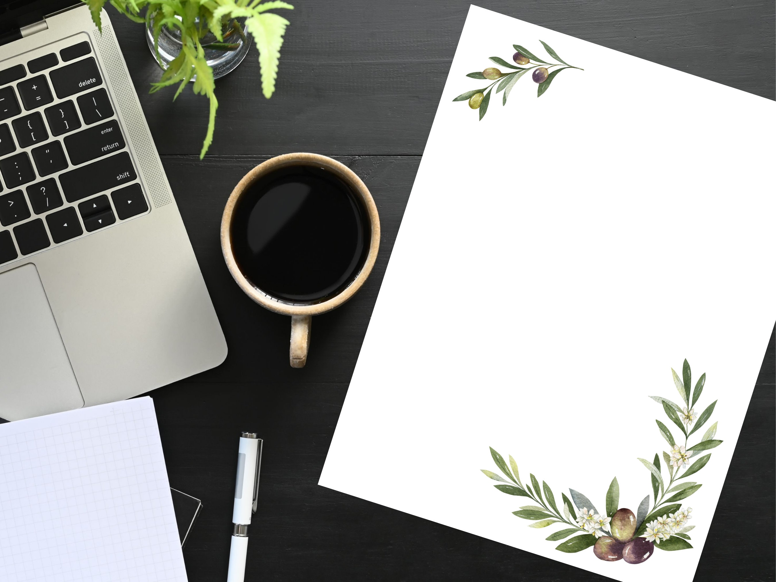 Olive Branch Printable Letter Writing Paper (PDF & JPG) - Etsy