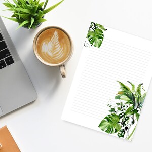 Tropical Greenery Printable Letter Writing Paper (PDF & JPEG) - Etsy