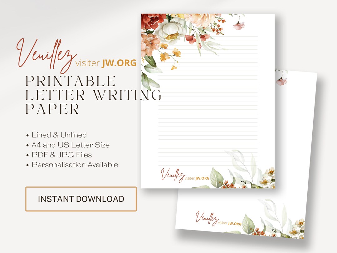 Visit Jw.org, Letter Writing Template Jehovah's Witnesses French JW ...