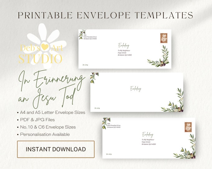 JW Printable Editable Envelope for the Ministry in Bird Design | JW ...