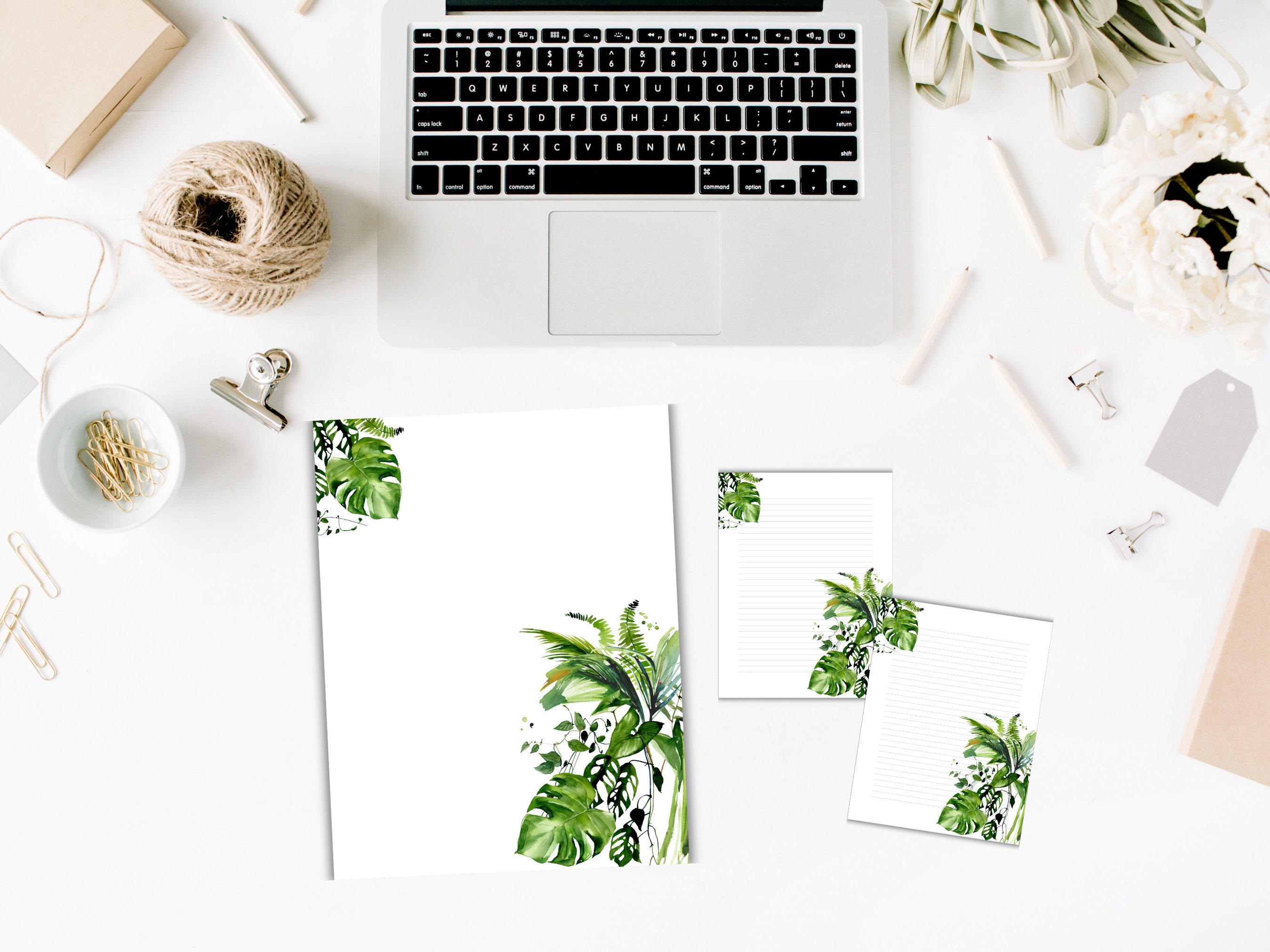 Tropical Greenery Printable Letter Writing Paper (PDF & JPEG) - Etsy