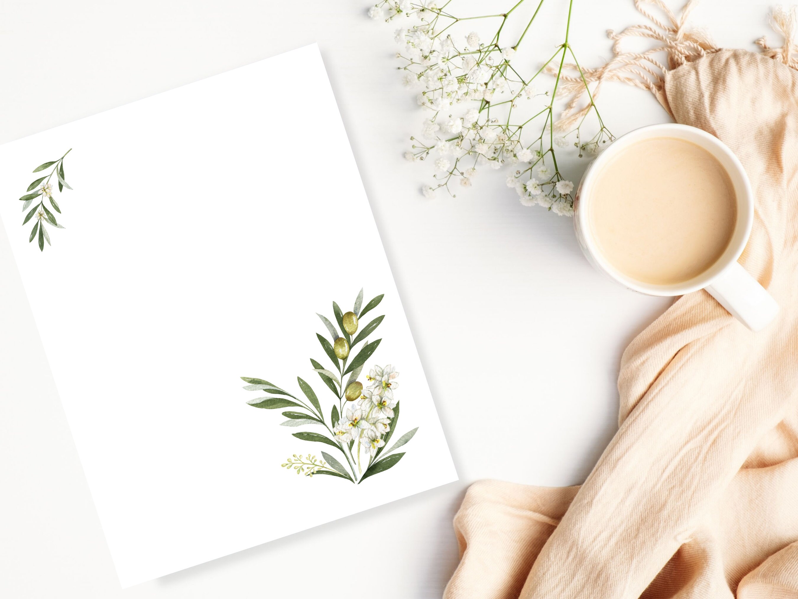 Olive Branch Printable Letter Writing Paper (PDF & JPG) - Etsy