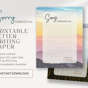 JW Return Visit Notes: Nature Letter Writing Paper (digital Download ...