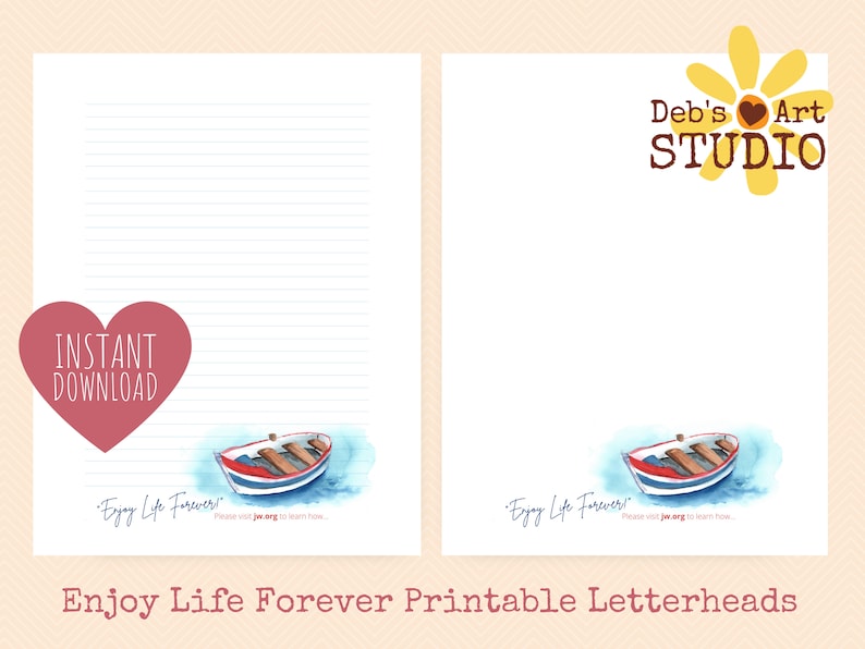 Enjoy Life Forever Letter Writing Template Boat on Lake - Etsy Australia