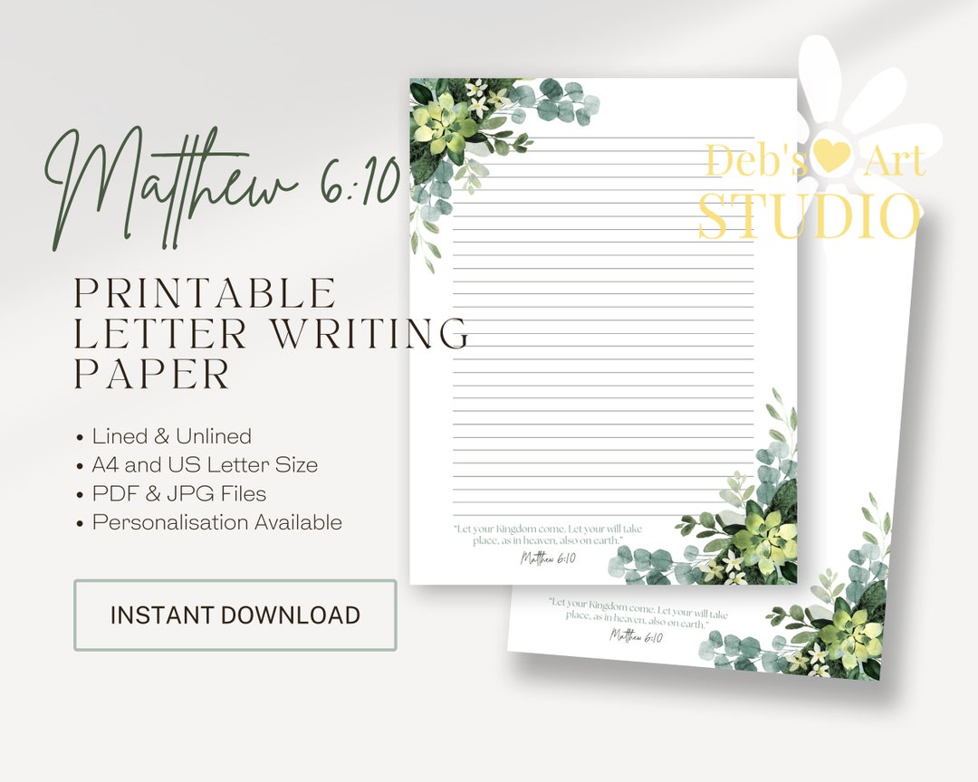 Matthew 6:10 JW Letter Writing Paper | Printable Letterhead | Letter ...