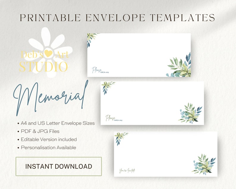 Eucalyptus Memorial Invitation Envelopes: JW Letter Writing (digital ...