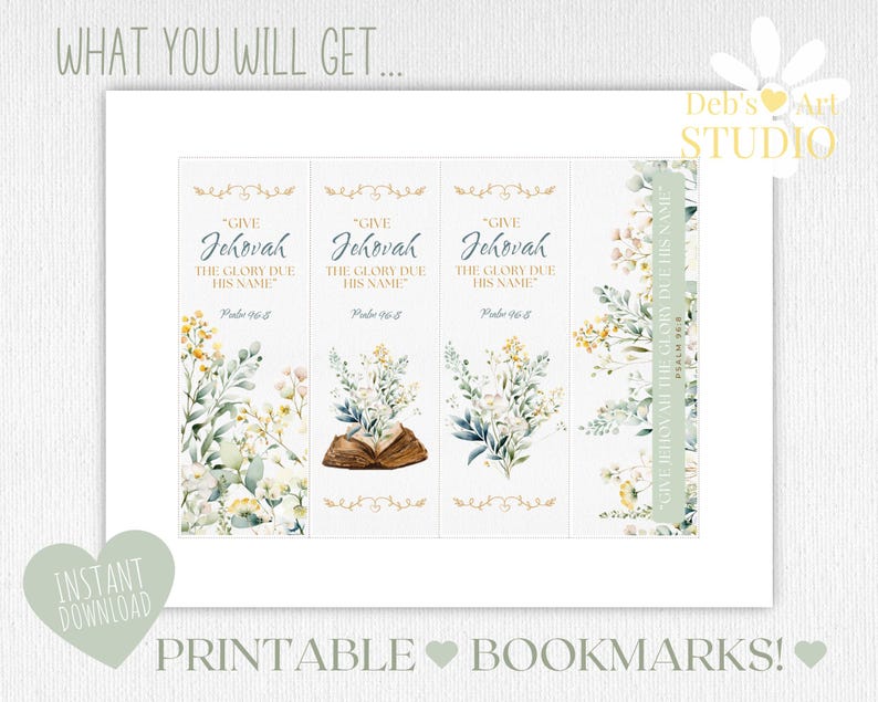JW Bookmark | English | 2025 Year Text | Psalm 96:8 | JW Gifts | Green ...