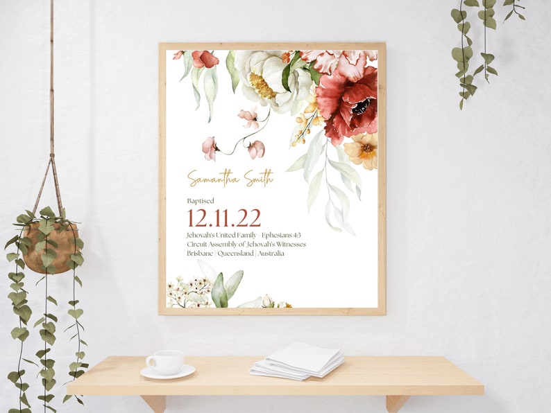 JW Baptism Gift Baptism Print Template for Jehovahs - Etsy