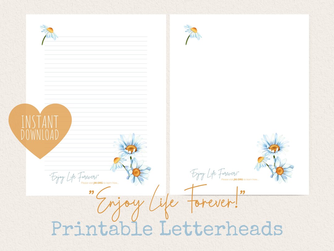 Enjoy Life Forever, JW Letter Writing Paper JW Letter Writing Jehovah's ...