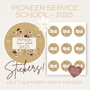 2025 Pioneer School Gift Stickers: Boho Wildflower Design (PDF ...