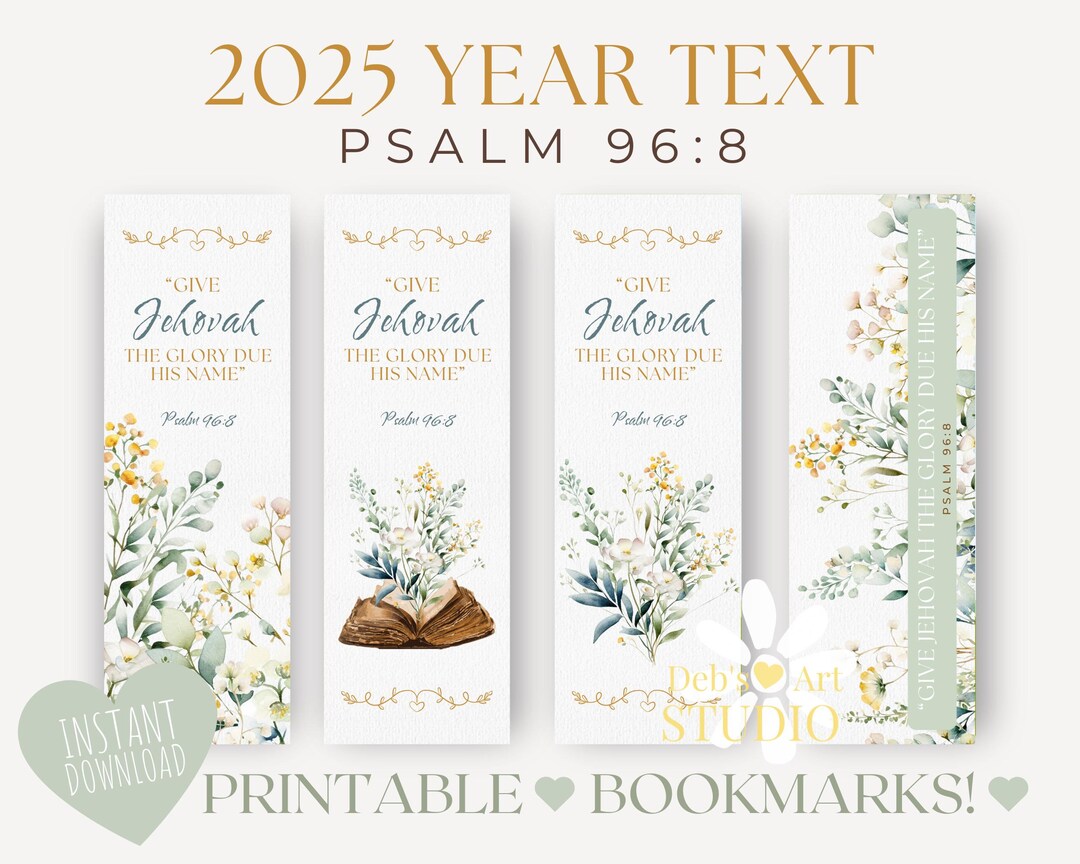 JW Bookmark | English | 2025 Year Text | Psalm 96:8 | JW Gifts | Green ...